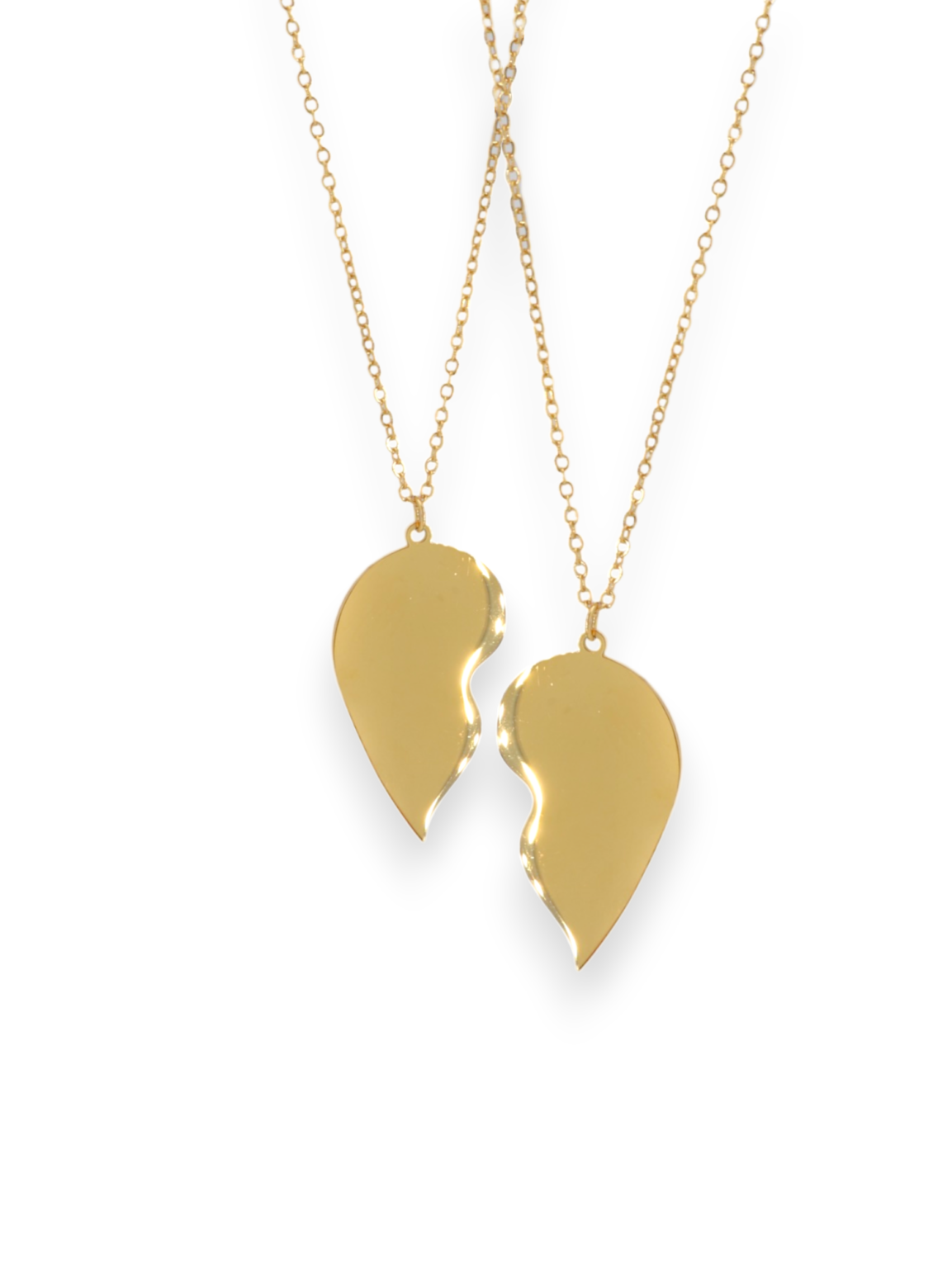 Set Collar Corazones Partidos Dos Mitades Para Parejas - Coqueta Accesorios